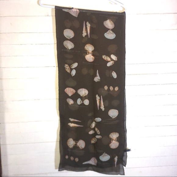 Worth | Accessories | Worth Silk Seashell Scarf In Brown Cream | Poshmark